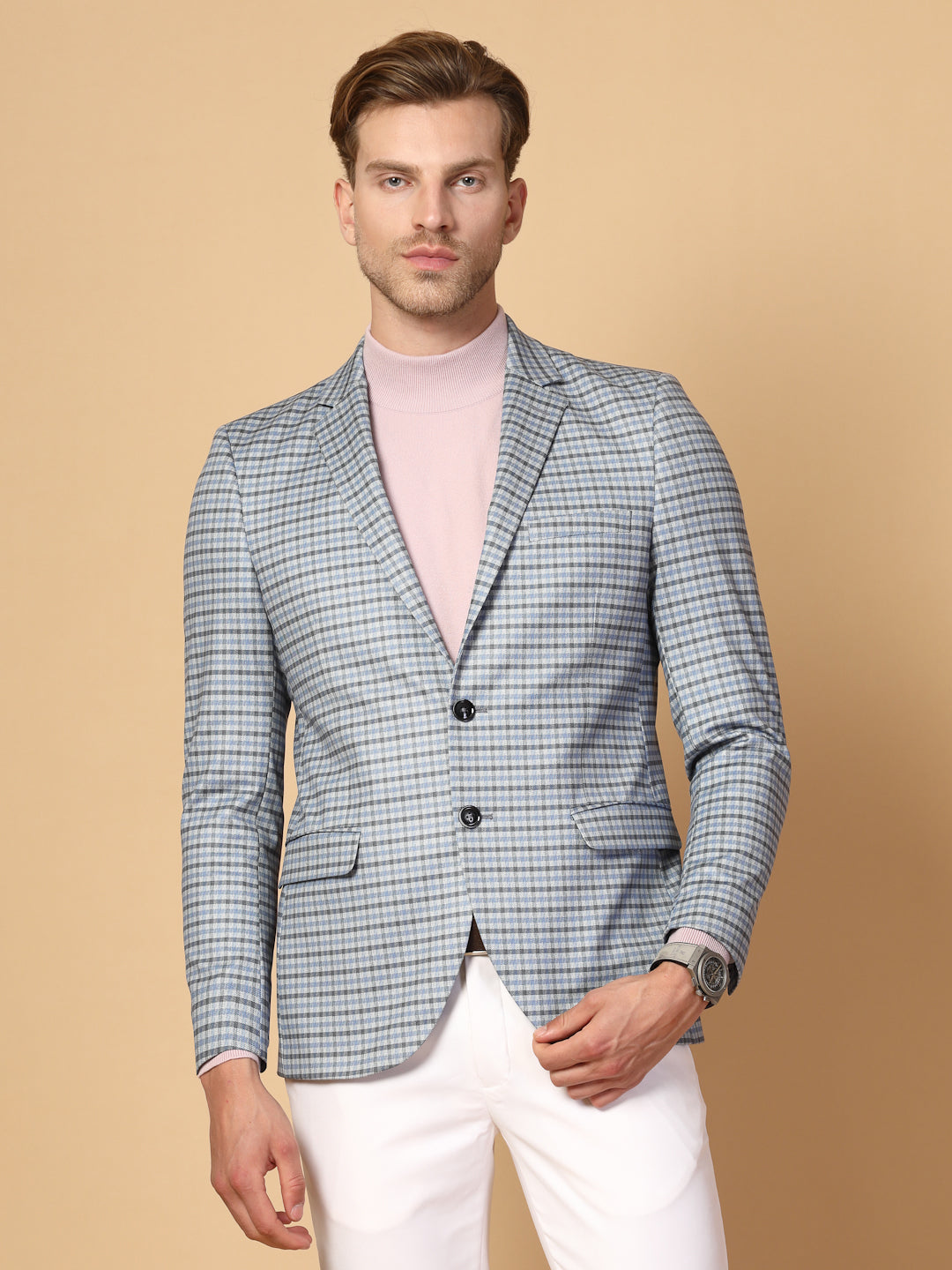 Blue & Grey Uncrushable Check Jacket